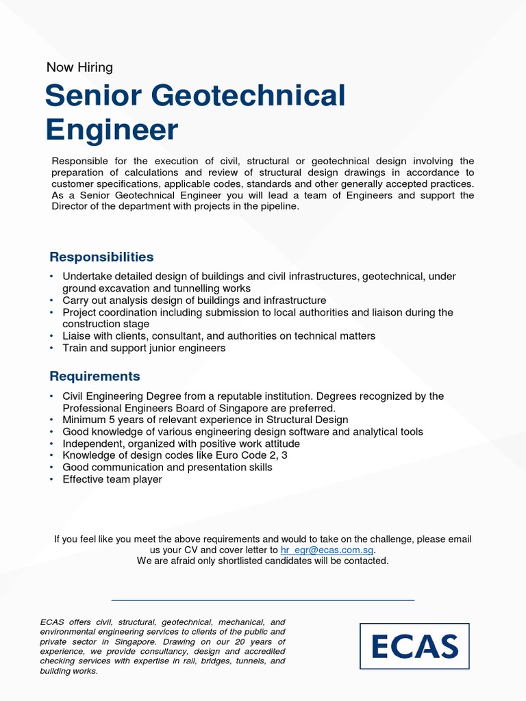 Senior Geotechnical Engineer Job | PDF