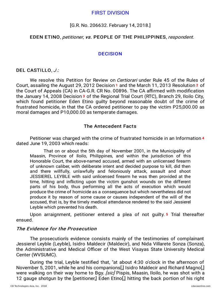 Frustrated Homicide Case Review | PDF | Felony | Murder