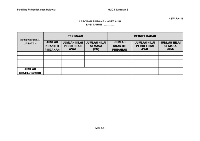 Kew - Pa-18 - Laporan Pindahan | PDF