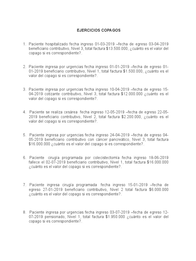 Ejercicios Copagos Pdf Ajedrez Cuidado De La Salud