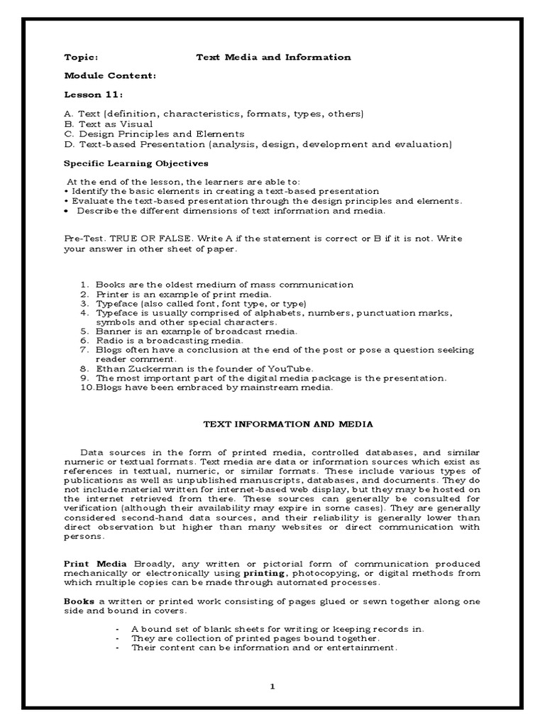 Mil Module 11 | PDF | Typefaces | Mass Media