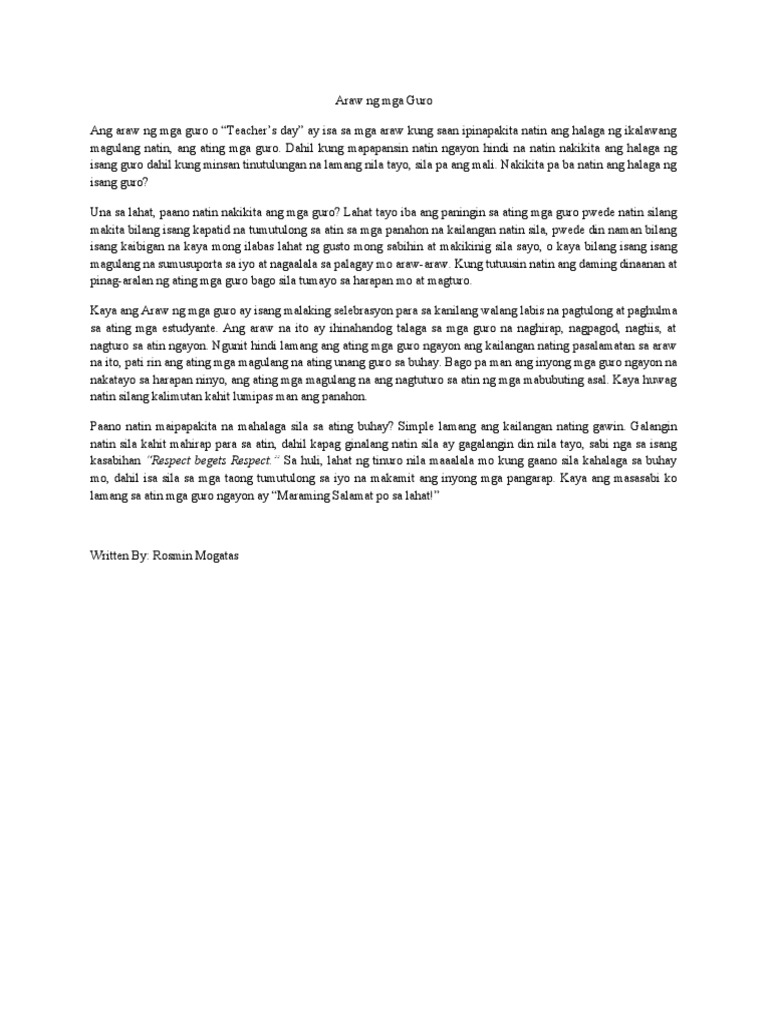 Araw NG Mga Guro | PDF