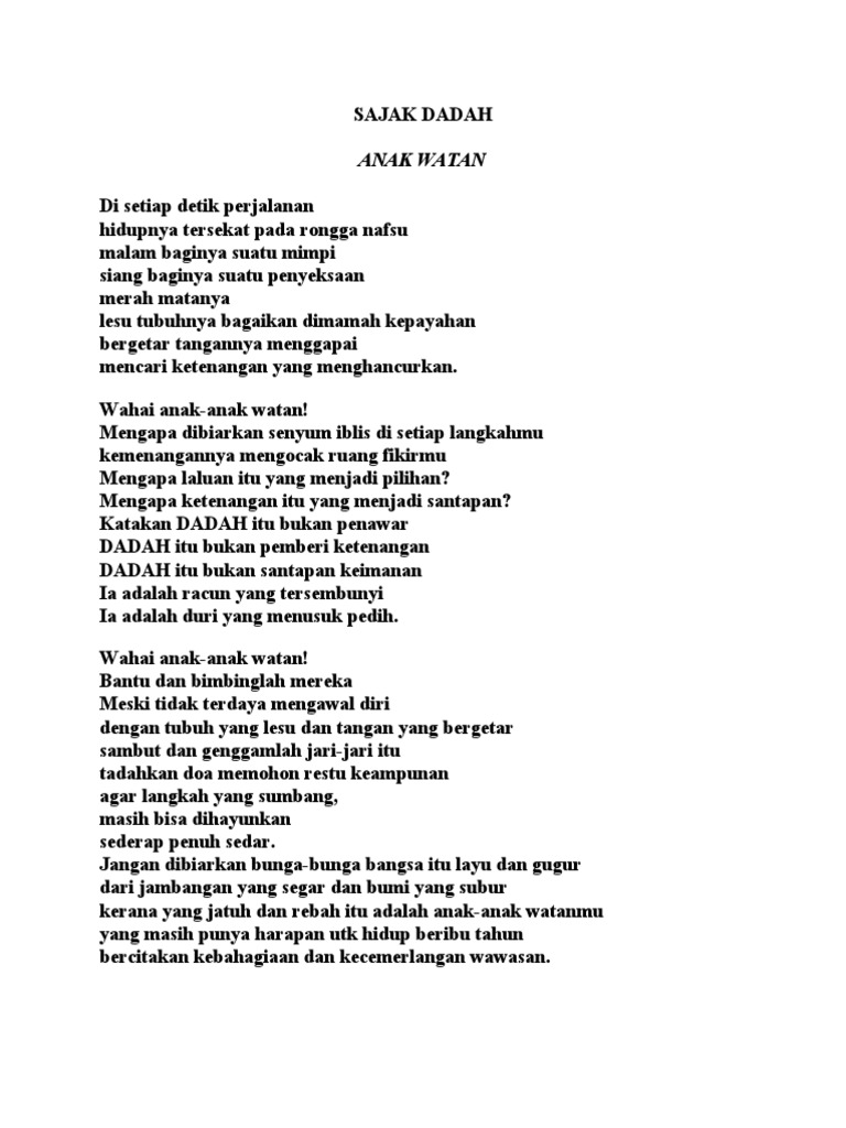 Sajak Dadah | PDF