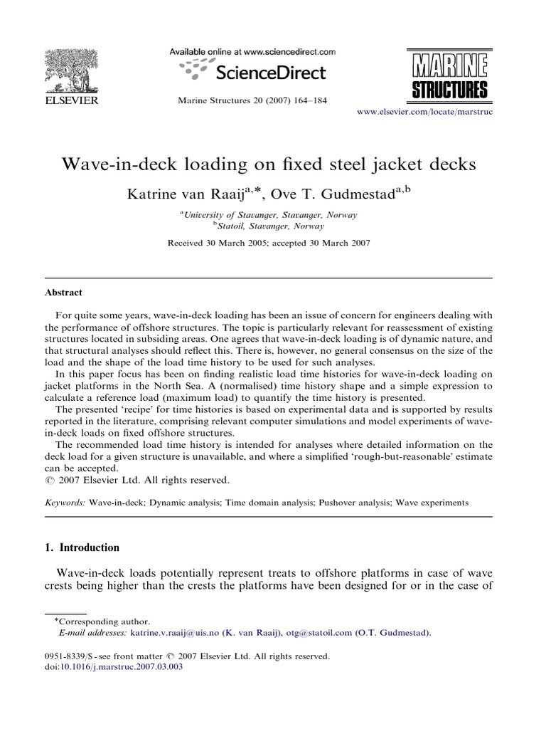 2007 Katrine Wave-In-Deck Loading On Fixed Steel Jacket Decks1-S2.0 ...