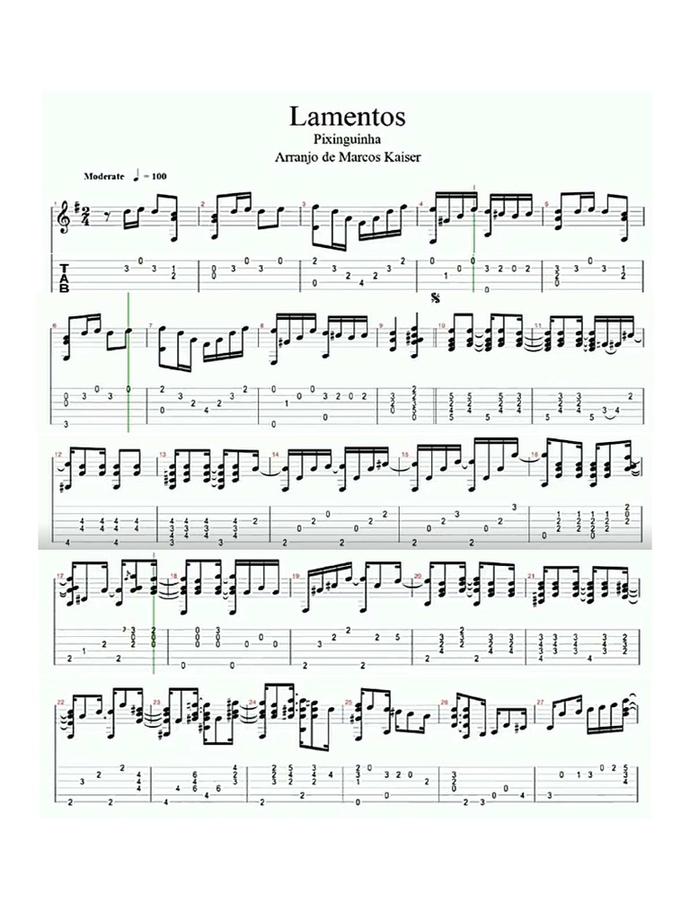 Lamentos Arreglo para Guitarra Marcos Kaiser | PDF
