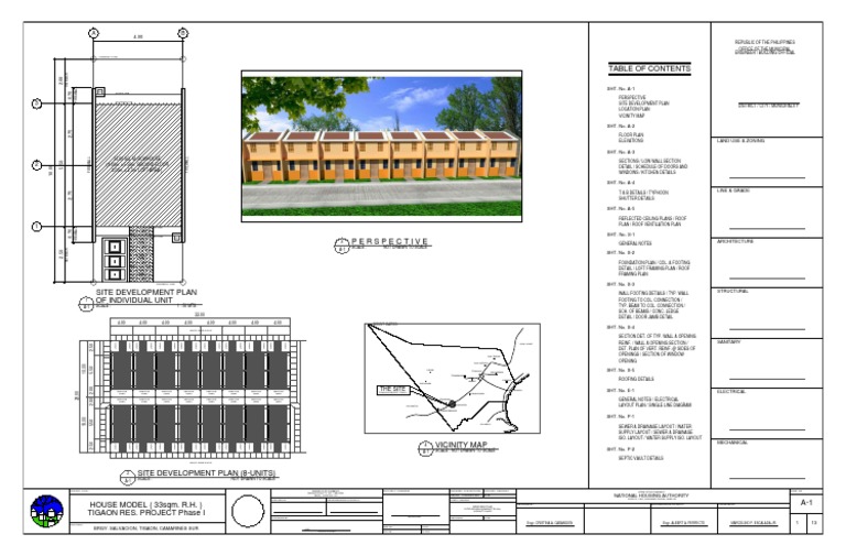 Front Page Row House Plan | PDF | Building | Building Engineering