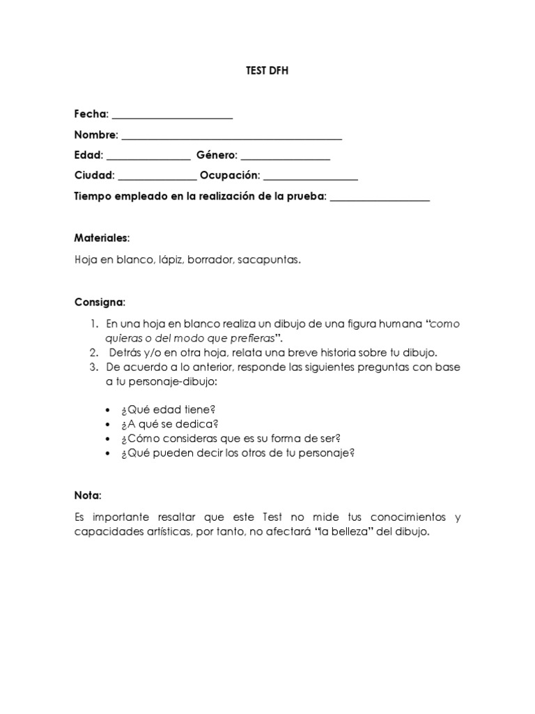 Test DFH PDF | PDF