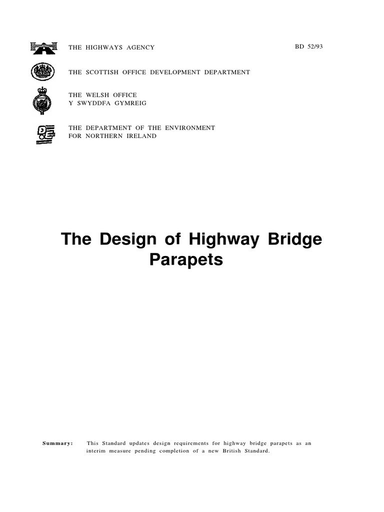 100.6 - BD5293 Parapets PDF | PDF | Strength Of Materials | Bridge