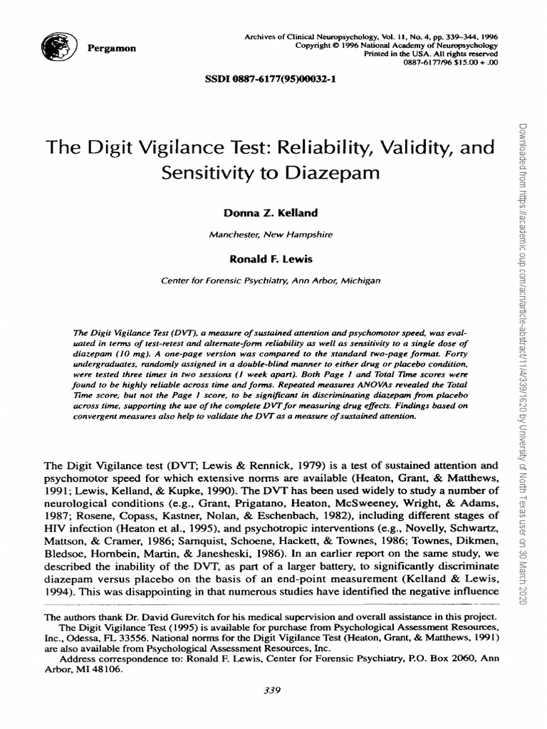 Digi T Vigilance Test | Download Free PDF | Mental Chronometry | Caffeine