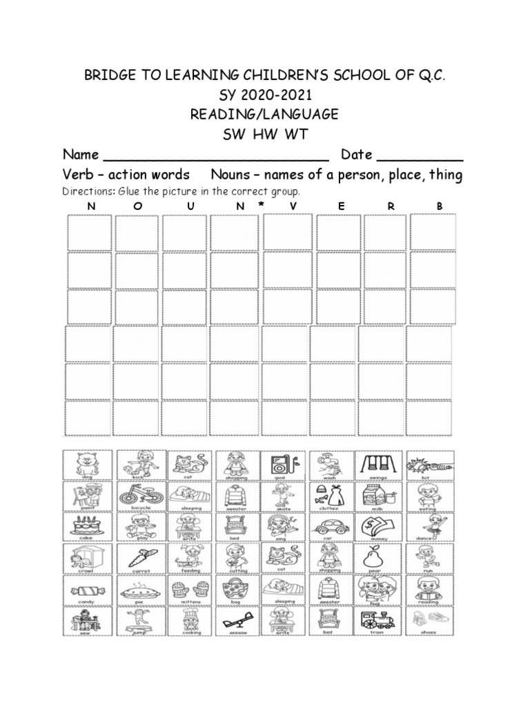 NOUN AND VERB Weekly Test 2020 2 | PDF
