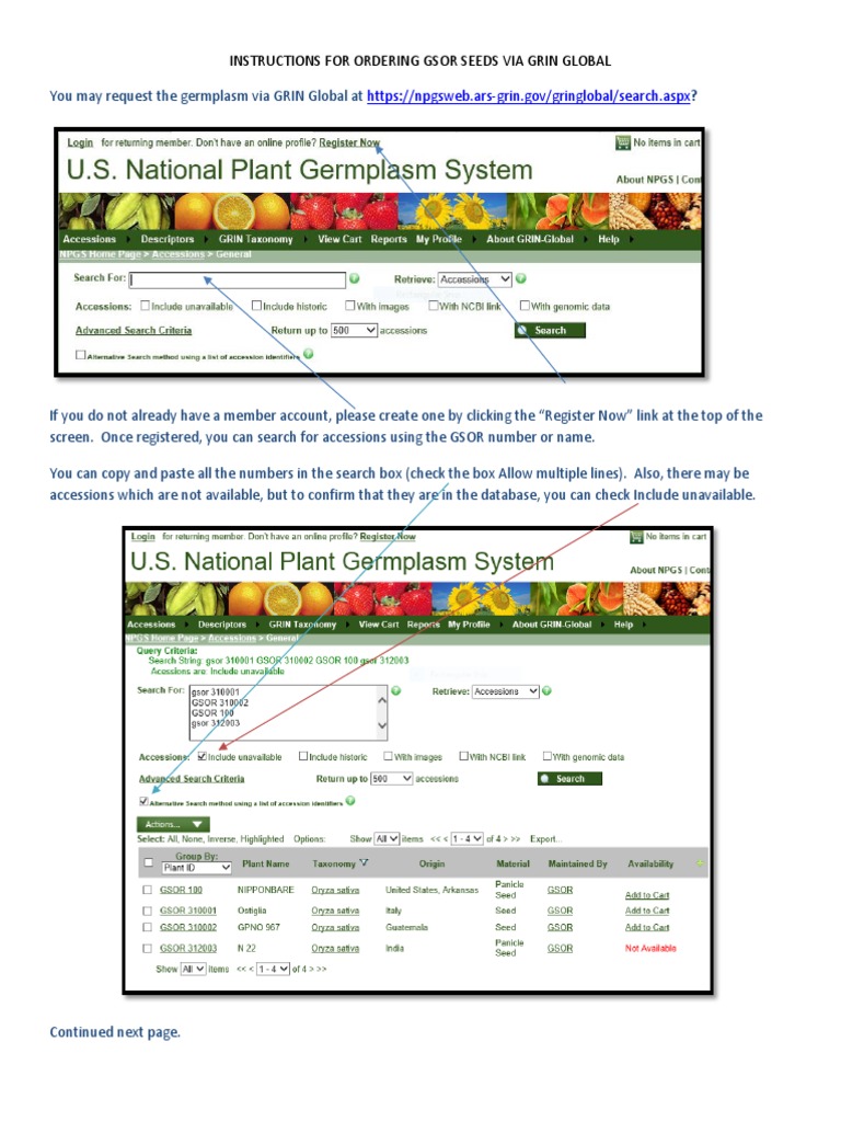 Ordering GSOR Seeds via GRIN Global | PDF | Career & Growth