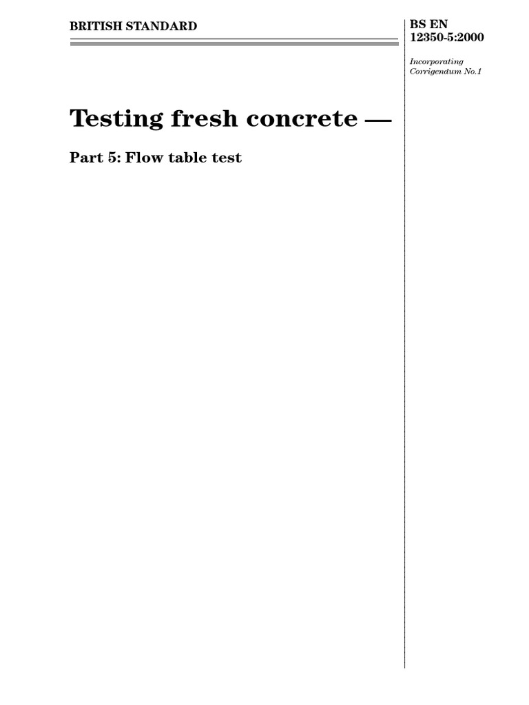 Testing Fresh Concrete Ð: Part 5: Flow Table Test | PDF | Accuracy And ...