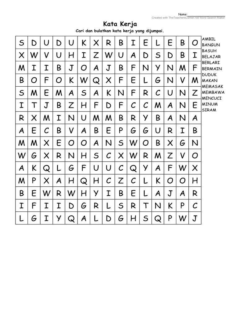 Cari Perkataan Kata Kerja | PDF