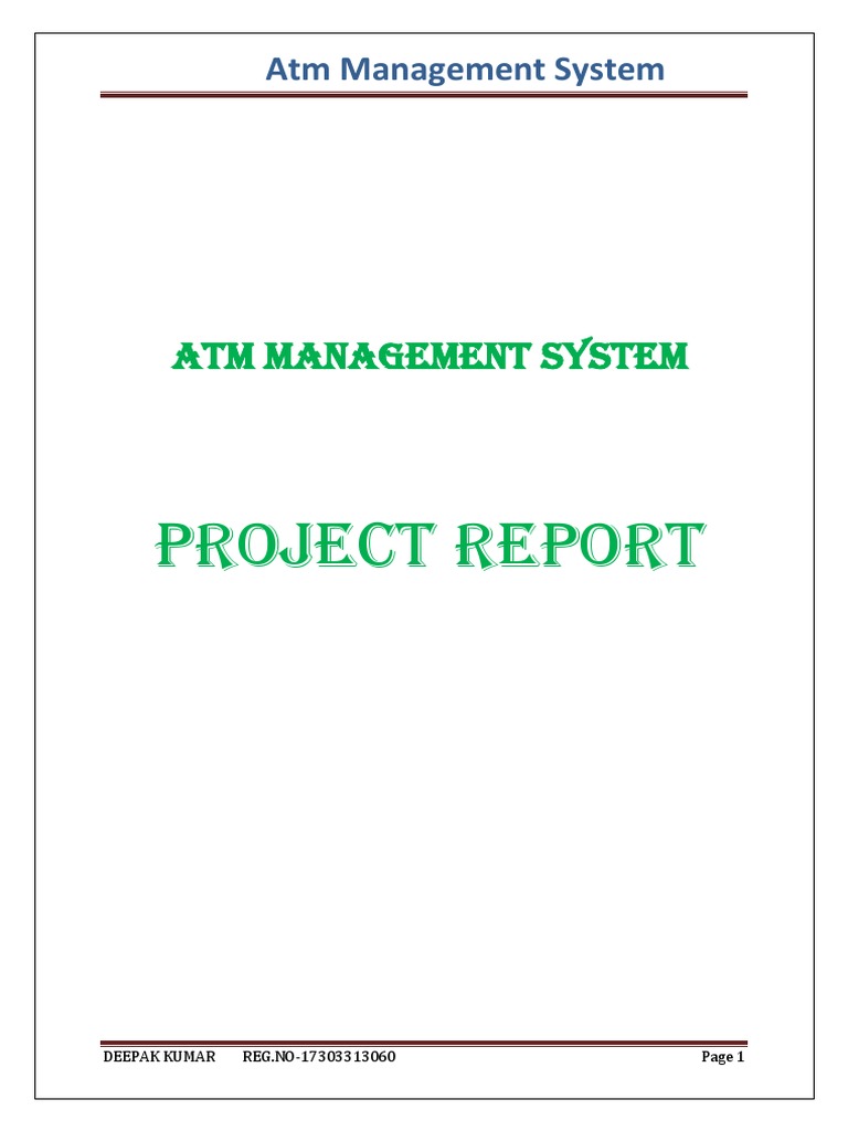 Project Report: Atm Management System | PDF | Microsoft Access ...