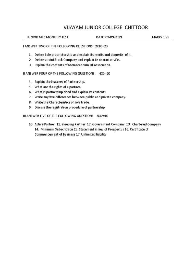 Vijayam Junior College Chittoor | PDF