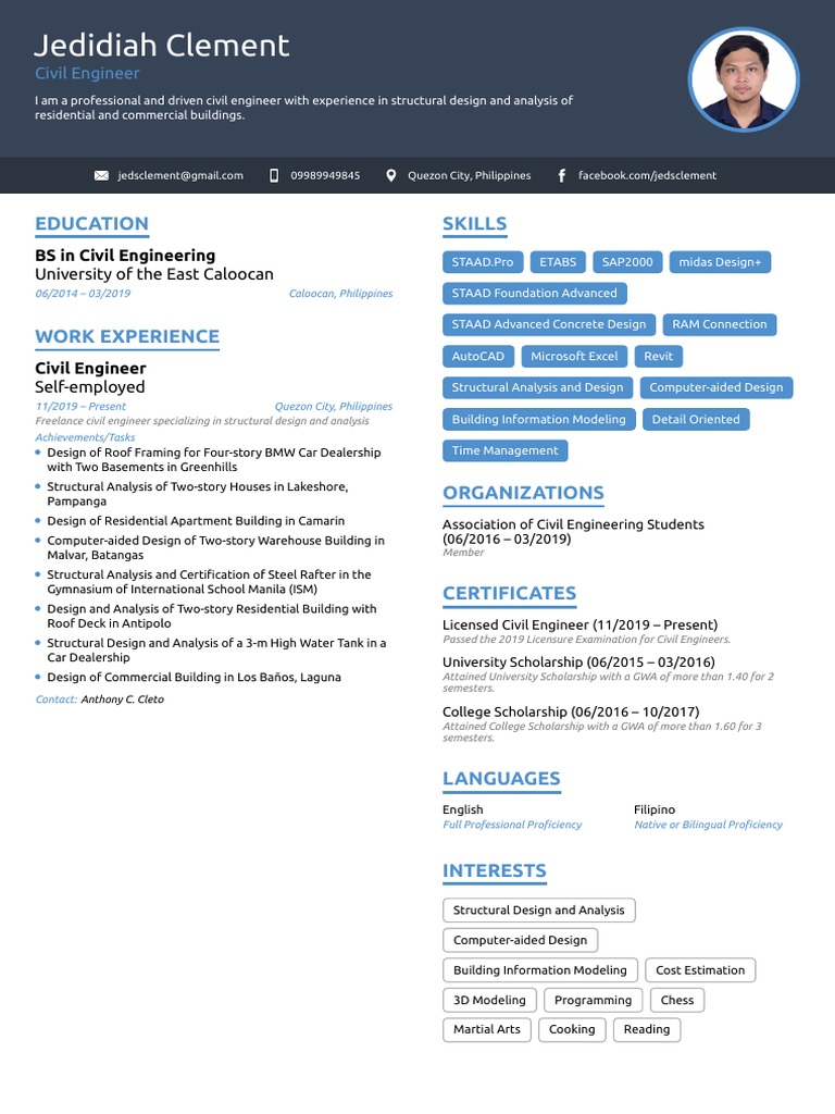 Clement's Resume | PDF | Engineer | Civil Engineering