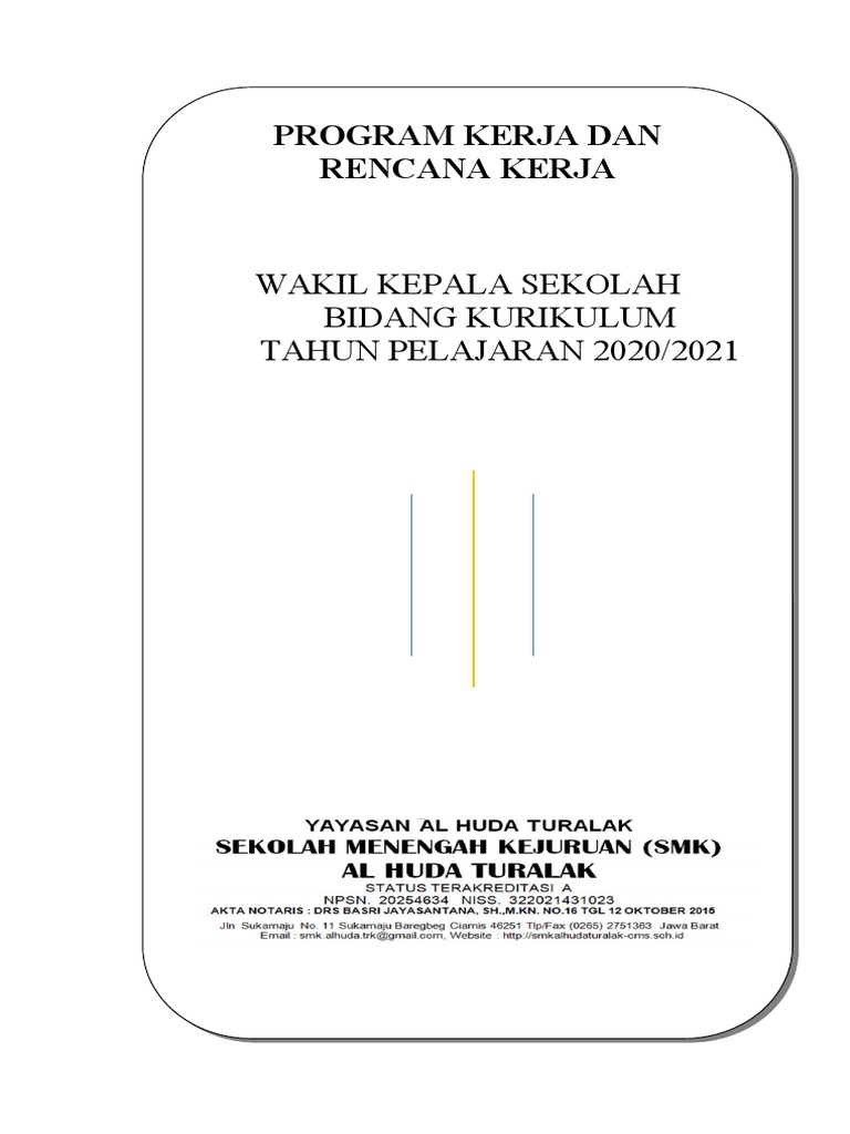 Program Kerja Waka Kurikulum 2020-2021 | PDF