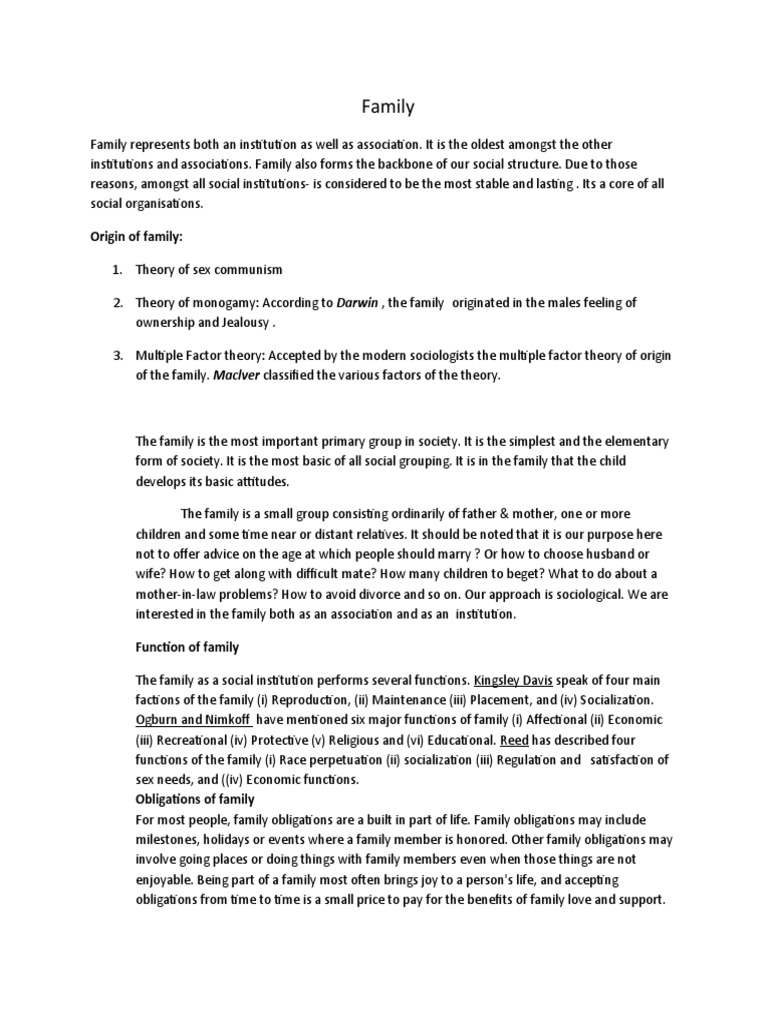 Origin of Family | PDF | Family | Society