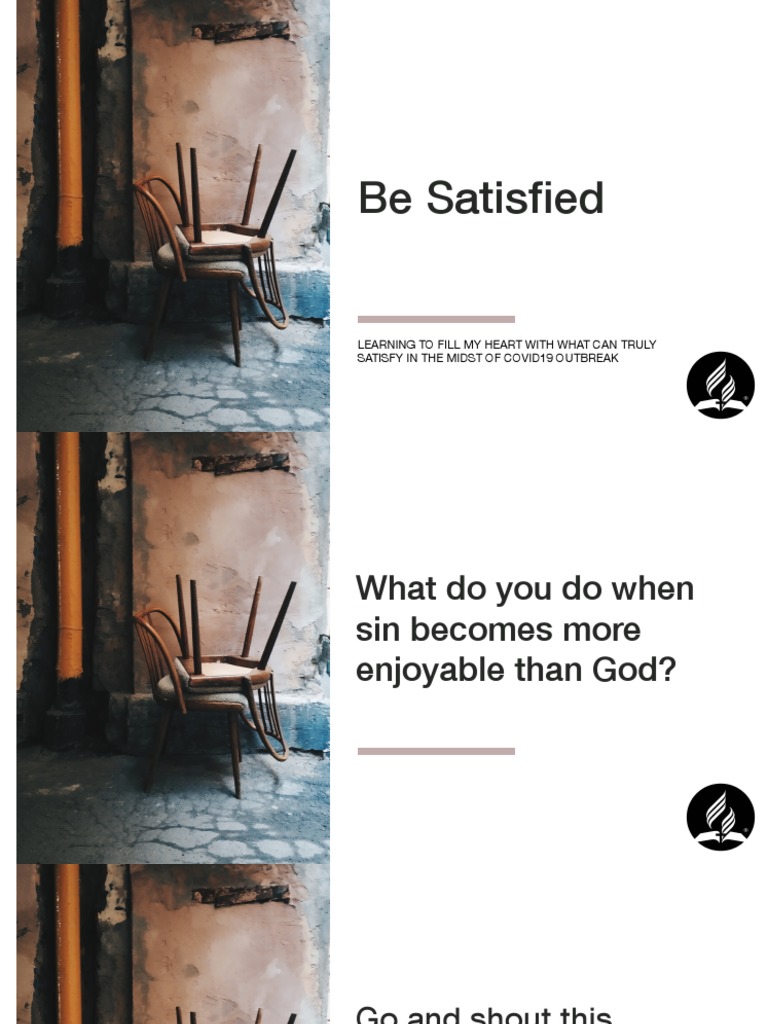 Be Satisfied | PDF | Jeremiah | Seven Deadly Sins