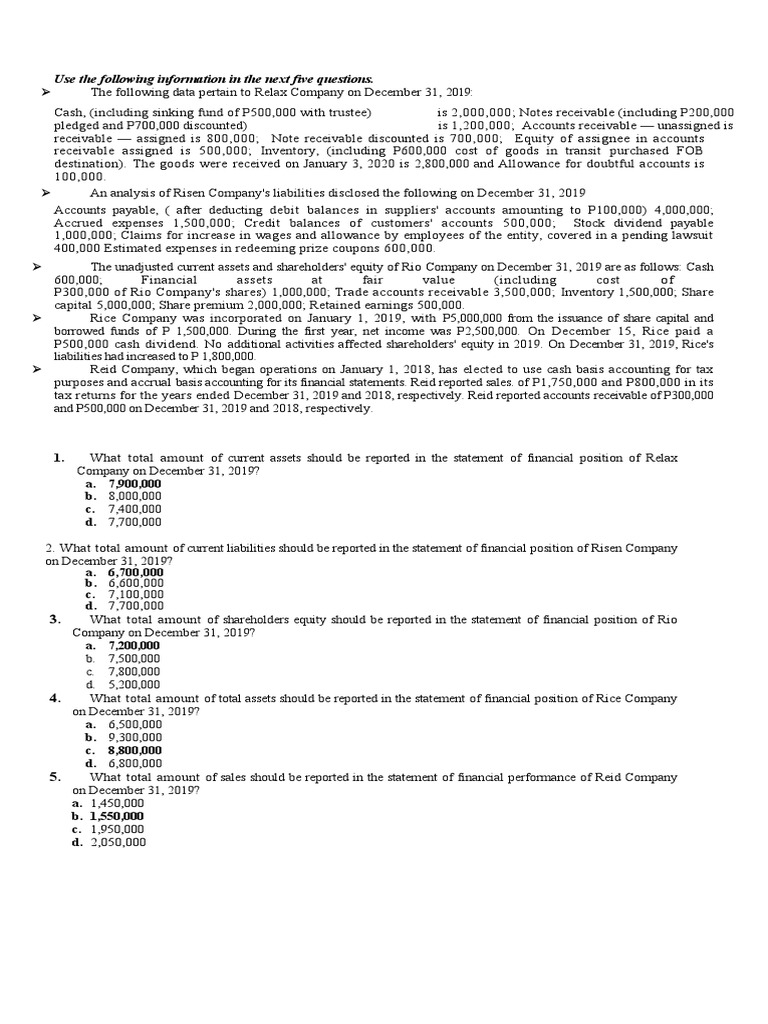 Financial Accounting Q&a | PDF | Equity (Finance) | Expense
