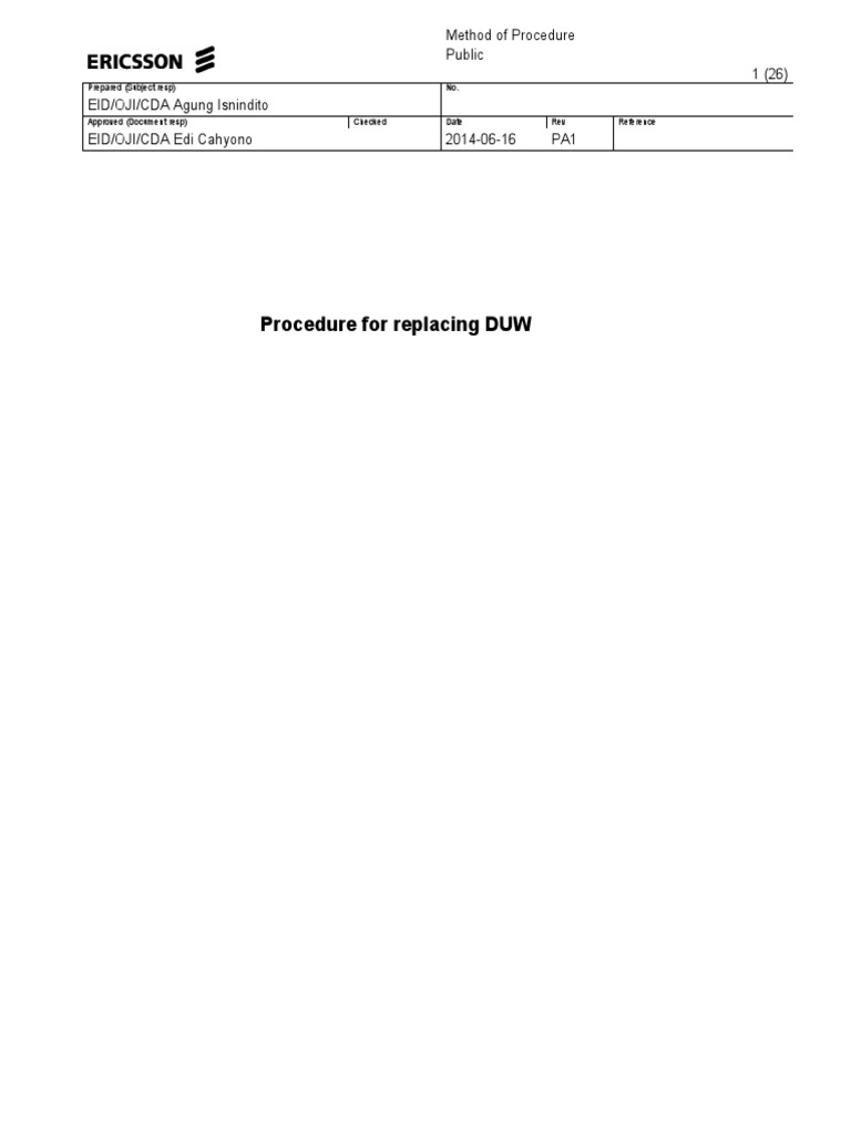MOP-Replacing DUW - R1 | PDF | Backup | Computer Networking