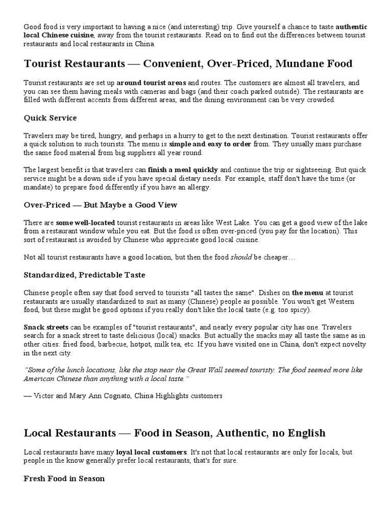 Food ARTICLES (5th) | PDF | Restaurants | Foods