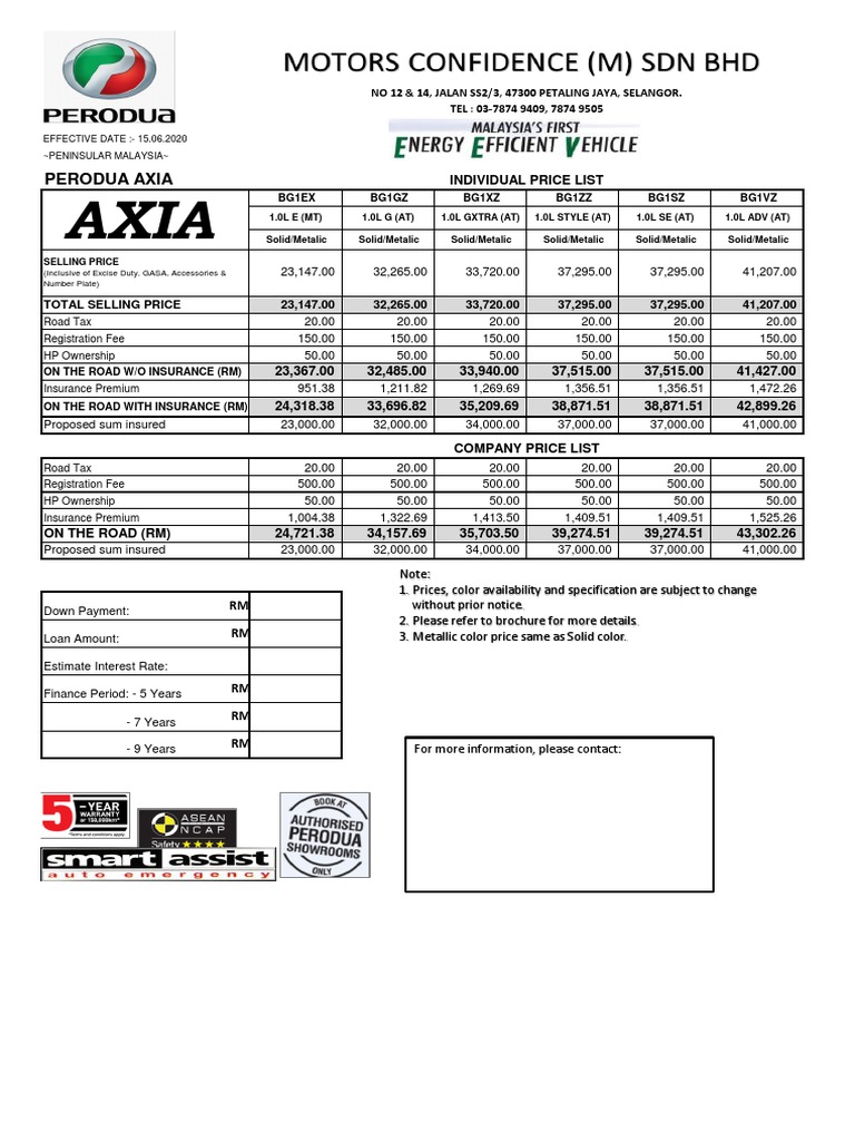 AXIA PRICE LIST (New) PDF | PDF | Insurance | Financial Services