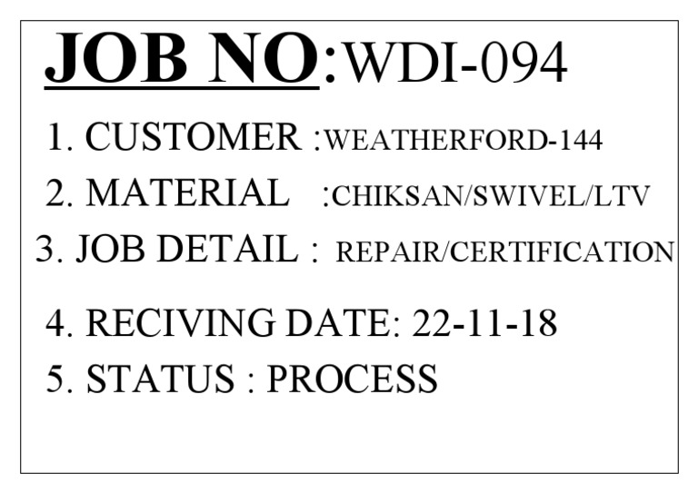 Job Number | PDF | Technology & Engineering