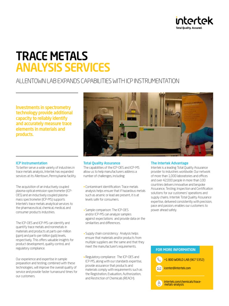 Trace Metal Analysis | PDF | Quality Assurance | Mass Spectrometry