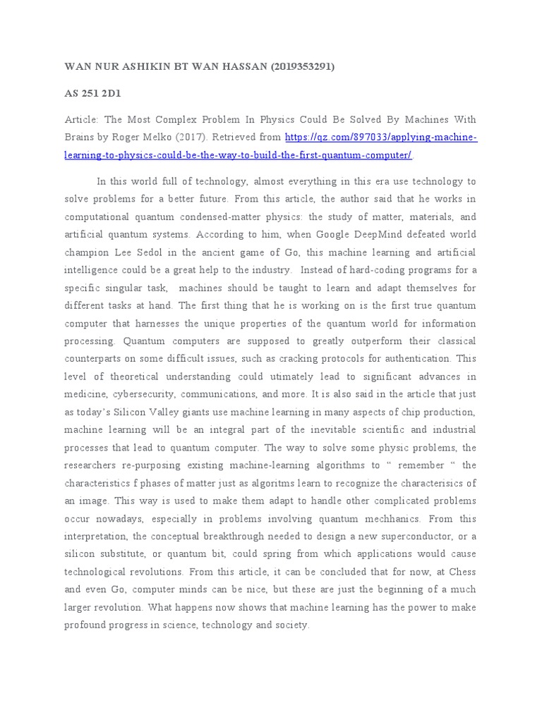 Assignments AI Summary | PDF | Machine Learning | Quantum Mechanics