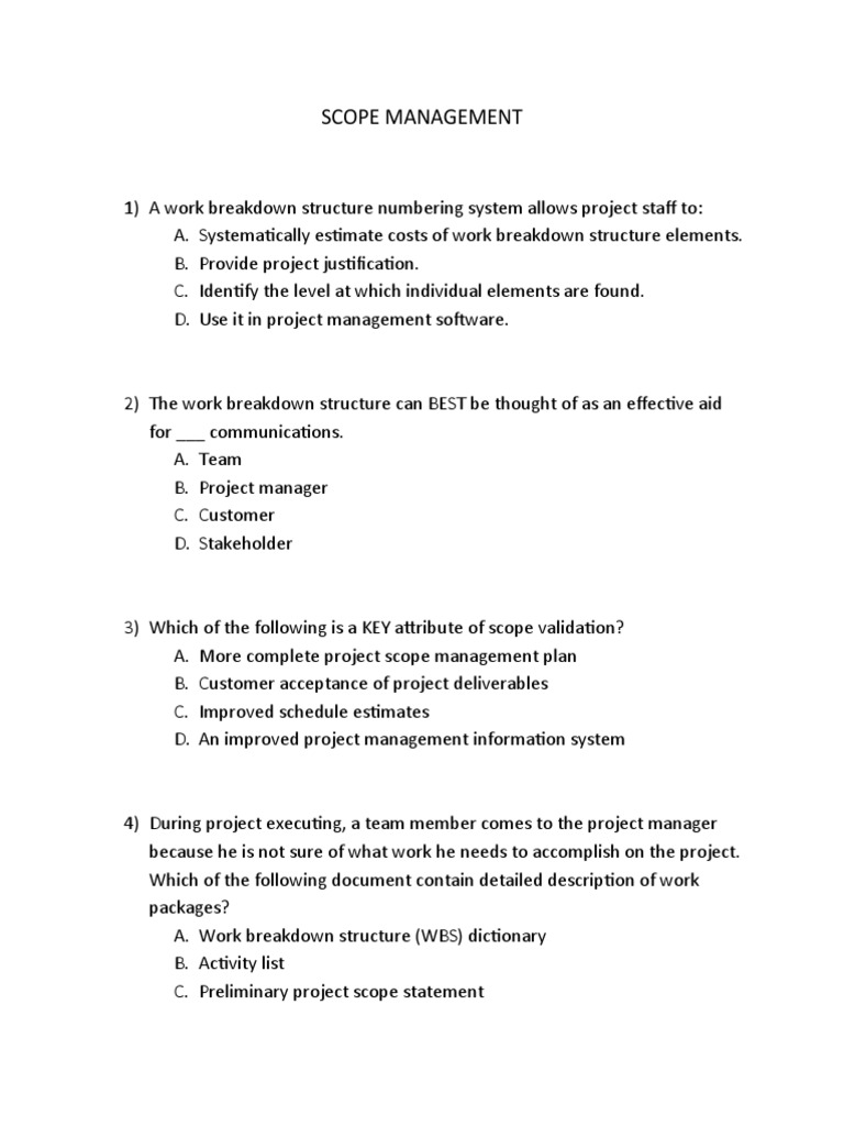 Scope Management | PDF | Project Management | Systems Engineering