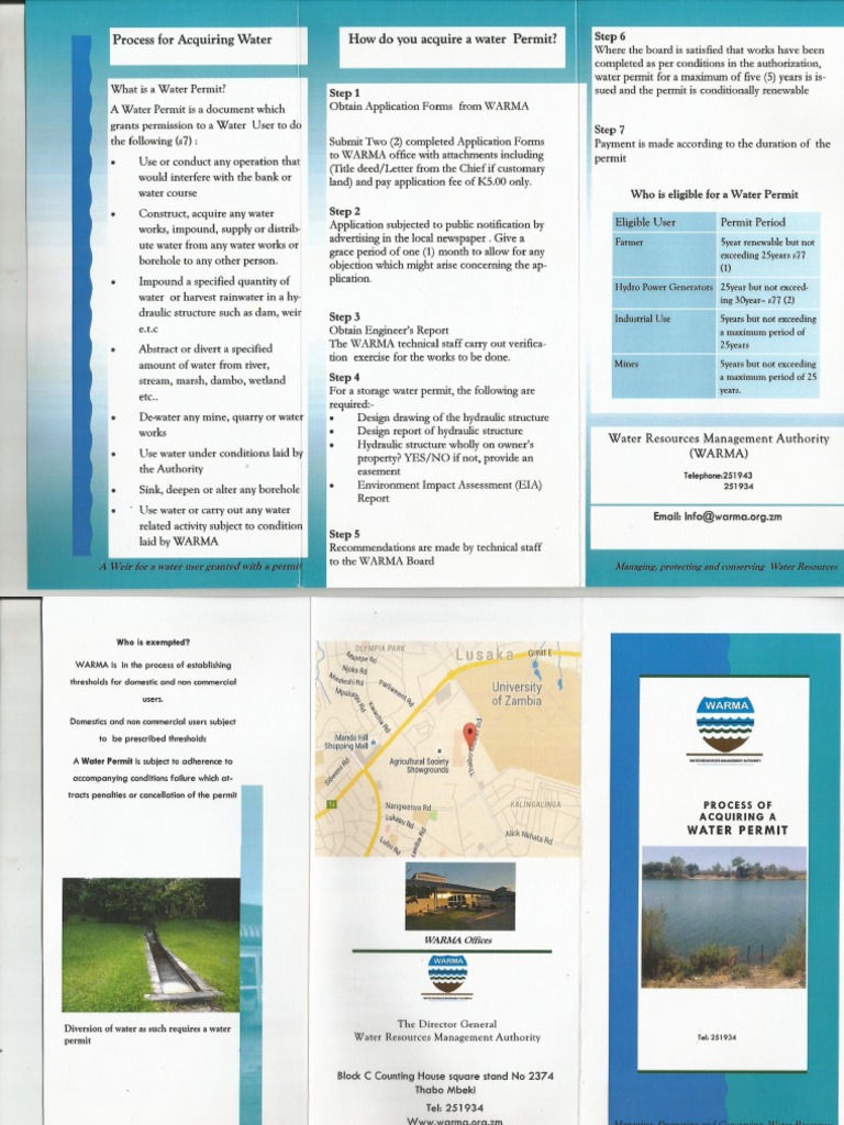 WARMA - Brochure For Water Permit Application Procedure | PDF