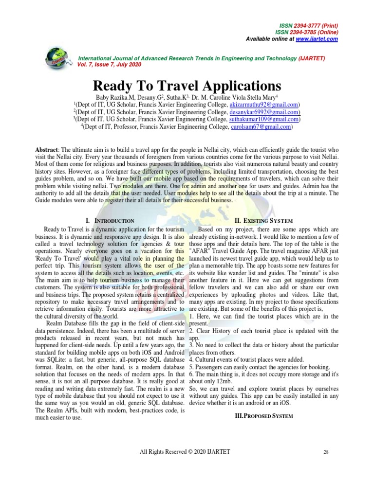 Ready To Travel Applications | PDF
