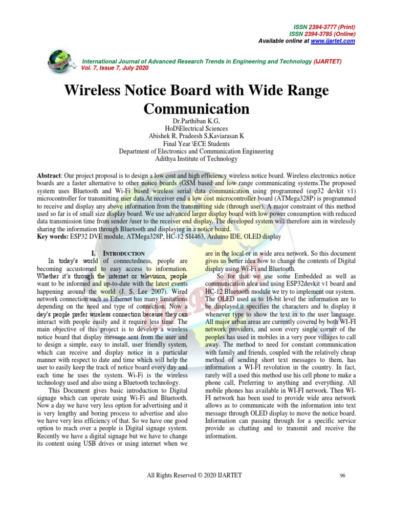 Wireless Notice Board With Wide Range | PDF | Wi Fi | Wireless