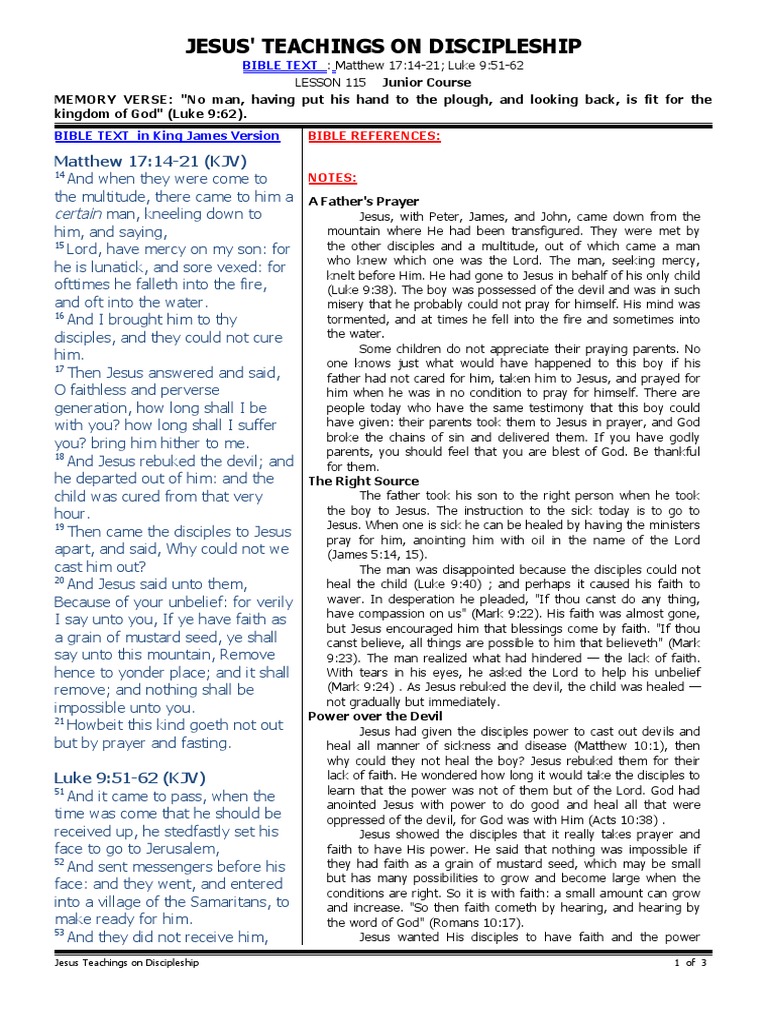 Jesus Teaches His Disciples About Faith, Compassion, and the True ...