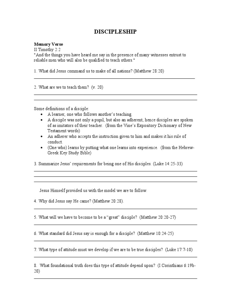 13 +discipleship | PDF | Disciple (Christianity) | Gospel Of Matthew