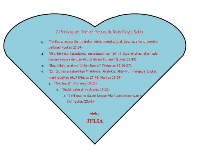 7 Perkataan Tuhan Yesus Di Atas Kayu Salib | PDF