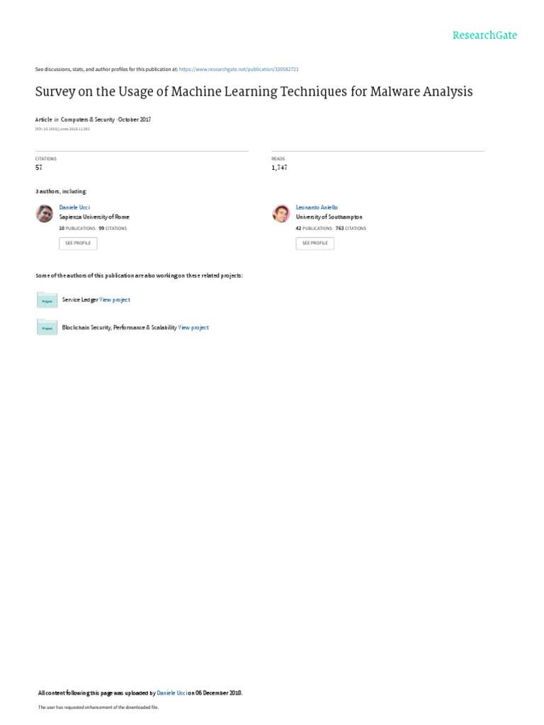 Survey On The Usage of Machine Learning Techniques For Malware Analysis ...