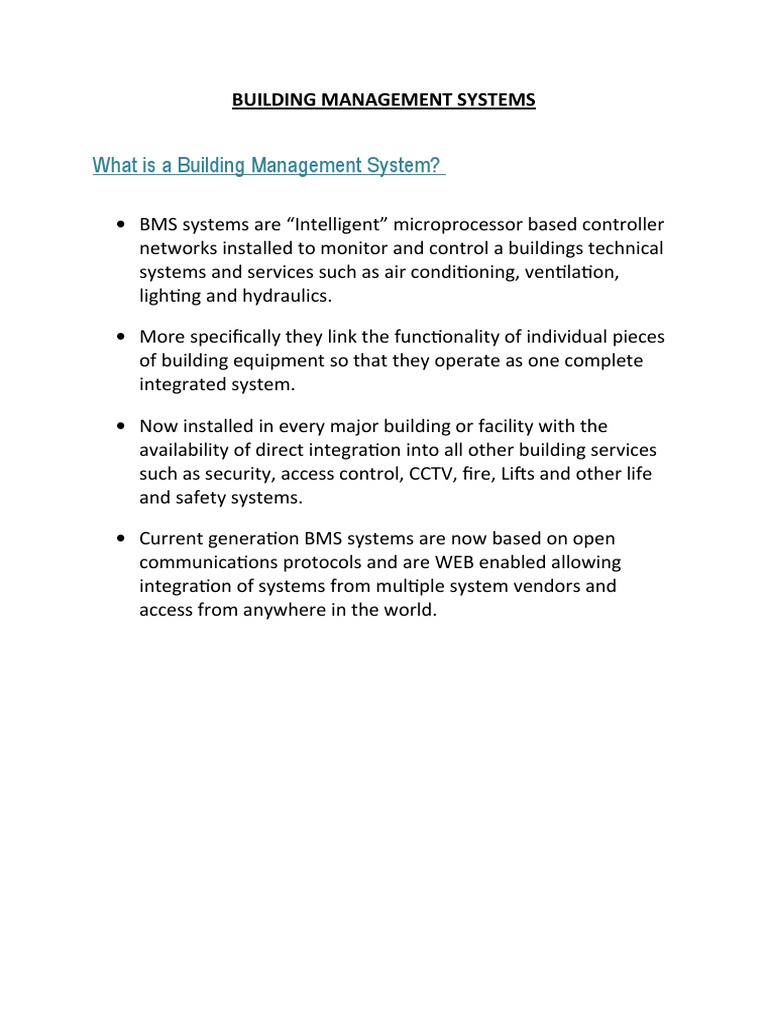 Building Management Systems | PDF | Elevator | Stairs
