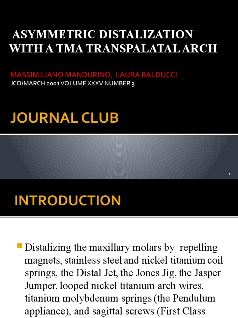 Asymmetric Distalization With A Tma Transpalatal Arch | PDF | Mouth ...