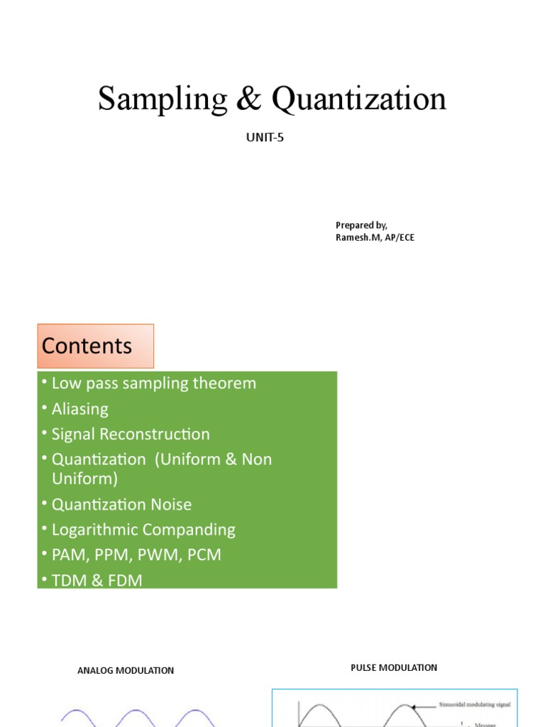 Sampling & Quantization: UNIT-5 | PDF | Computers