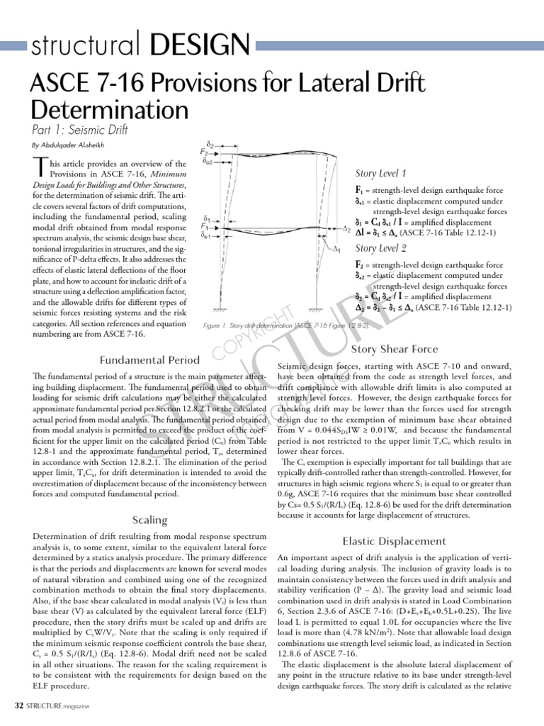 ASCE 7-16 Lateral Drift Guidelines | PDF | Earthquake Engineering | Wall