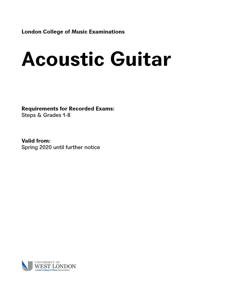 Recorded Exam Requirements Acoustic Guitar | PDF | Test (Assessment ...