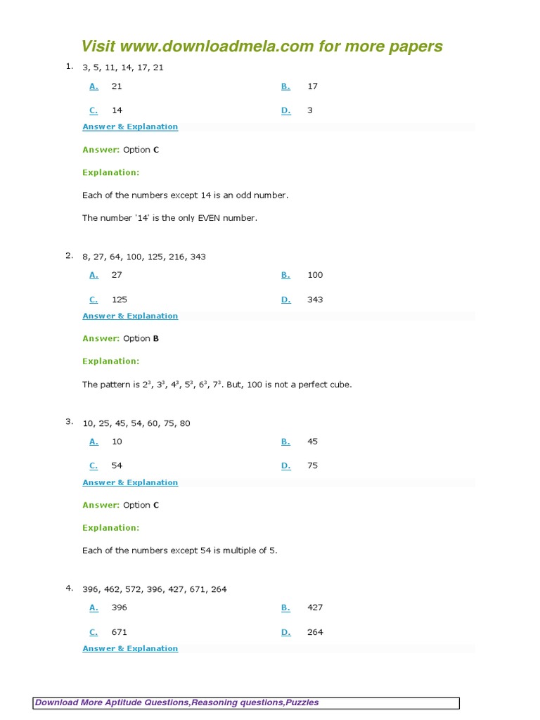 Odd One Out Questions and Answers | PDF | Popular Scholarship ...