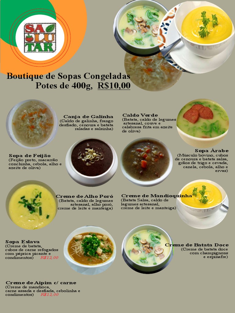 Menu de Sopas Congeladas Gourmet | PDF