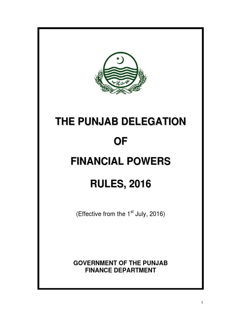 Punjab Delegation of Financial Powers Rules PDF | Download Free PDF ... Punjab Delegation of Financial Powers Rules PDF | Download Free PDF ...