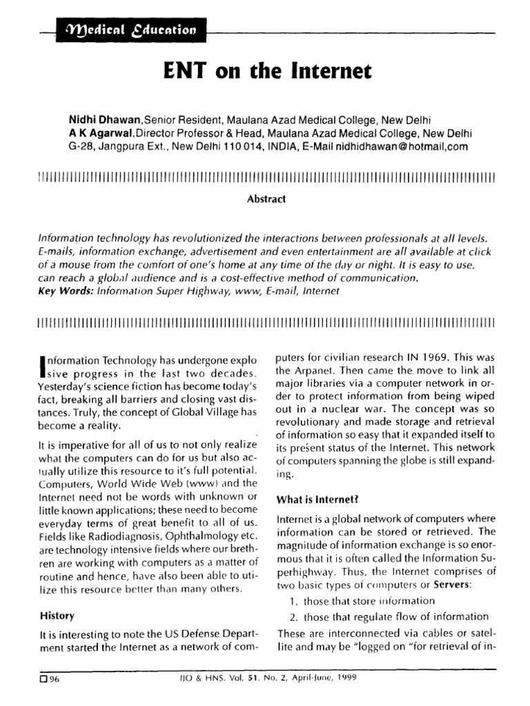 ENT On Internet | PDF | World Wide Web | Internet & Web