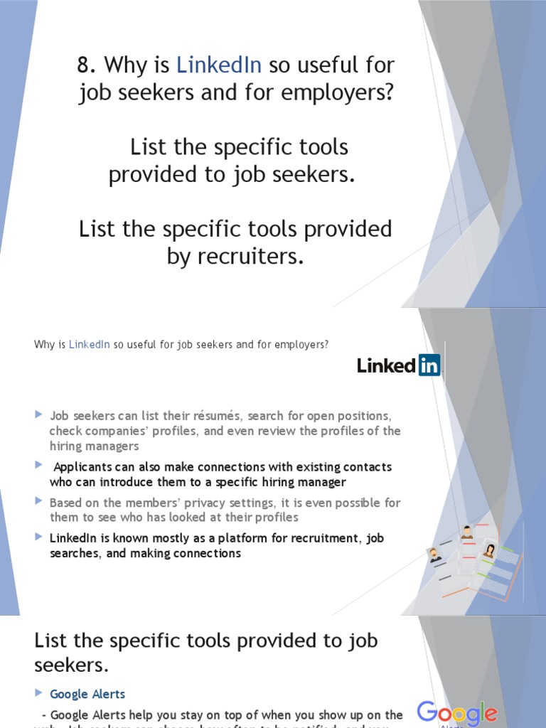 Why Is So Useful For Job Seekers and For Employers? List The Specific ...