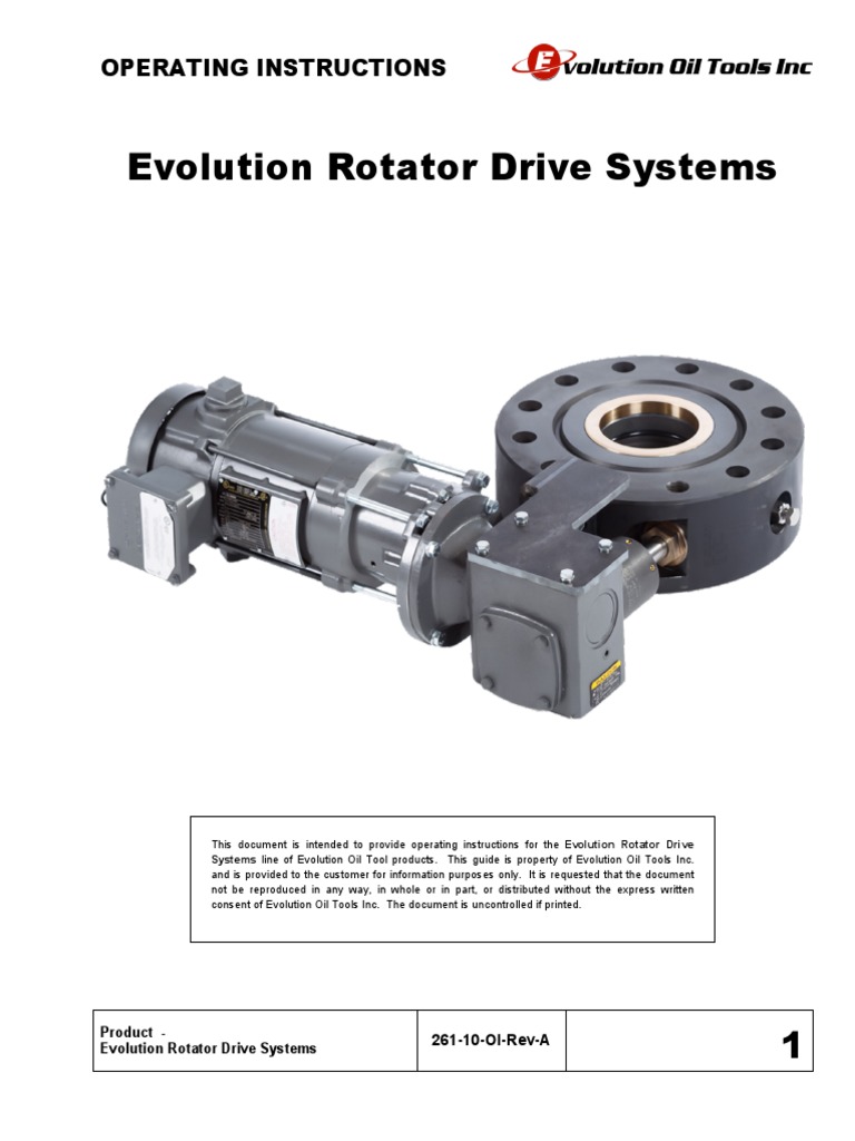 261-10-Oi-Rev-A Rotator Drive Systems PDF | PDF | Pump | Manufactured Goods