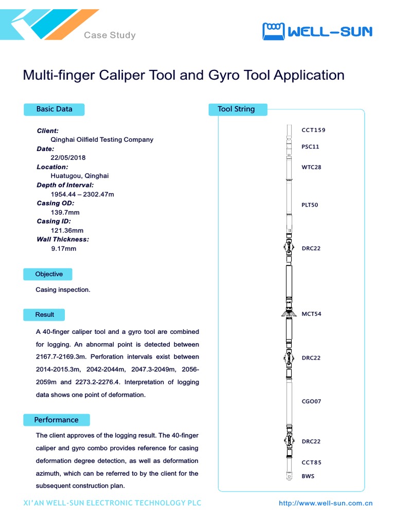 Case Study Multi Finger Caliper Tool and Gyro Tool Application PDF | PDF